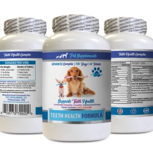 Dog Bad Breath Treats - Dog Teeth Health Formula - Advanced Support Complex - Overall Health - Dog Vitamin c - 1 Bottle (60 Tablets)