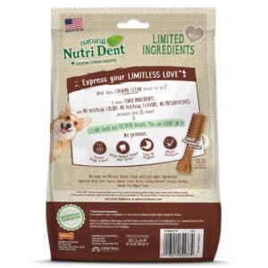 Nylabone Nutri Dent Dog Dental Treats - Natural Dog Teeth Cleaning & Breath Freshener - Dental Treats for Dogs - Filet Mignon Flavor, Mini (78 Count)