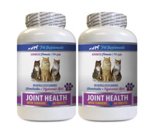 pet supplements cat nutrient - cat turmeric for joint health - advanced joint support - cat immune system support - 2 bottles (120 tablets)