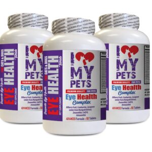 Dog Eye Support Supplement - Pets Eye Health for Dogs and Cats - Best Premium Complex - Dog Eye Care - 3 Bottles (180 Treats)