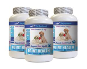 pet supplements dog joint formula - turmeric joint health for dogs - advanced formula for joints - turmeric for dogs powder - 3 bottles (180 tablets)