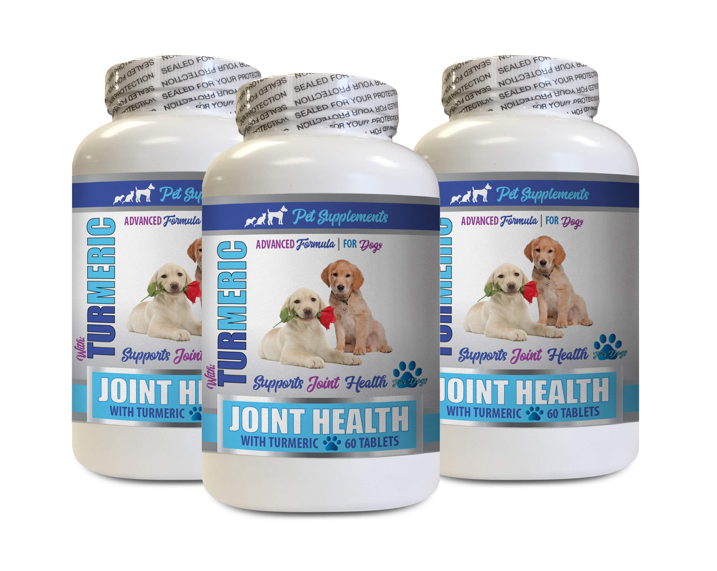 PET SUPPLEMENTS Dog Joint Formula - Turmeric Joint Health for Dogs - Advanced Formula for Joints - Turmeric for Dogs Powder - 3 Bottles (180 Tablets)