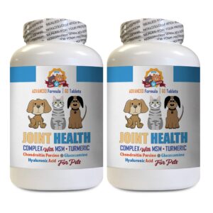 Dog Joint Supplement with tumeric - Pets Turmeric Joint Health Complex - with MSM - Dogs and Cats - Hip AID - Dog Turmeric Chews Organic - 2 Bottles (120 Tablets)