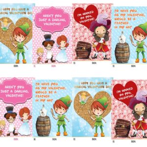 Silly Goose Gifts Peter Pan Themed Valentine Day Classroom Sharing Card Set (24 Included) School Exchange Kids Valentine's