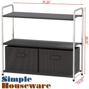 Simple Houseware 3-Tier Closet Storage with 2 Drawers, Dark Grey