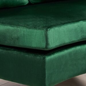 Christopher Knight Home Julian Nora Glam Velvet Modular 2 Seater Sectional, Emerald, Matte Black