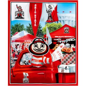 ncaa ohio state buckeyes digital tailgate cotton panel 36" x 44", fabric by the yard