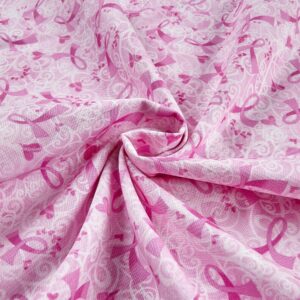 Timeless Treasures Pink Ribbon Breast Cancer Ribbon Pink, Fabric by the Yard