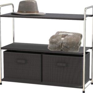 Simple Houseware 3-Tier Closet Storage with 2 Drawers, Dark Grey