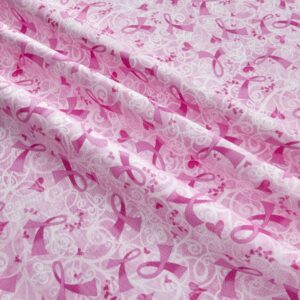 Timeless Treasures Pink Ribbon Breast Cancer Ribbon Pink, Fabric by the Yard