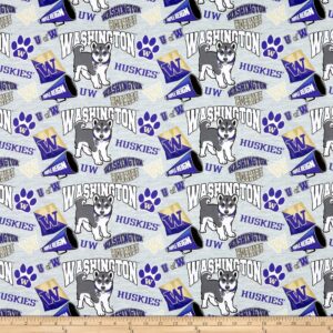 ncaa washington huskies ncaa mascot, fabric by the yard