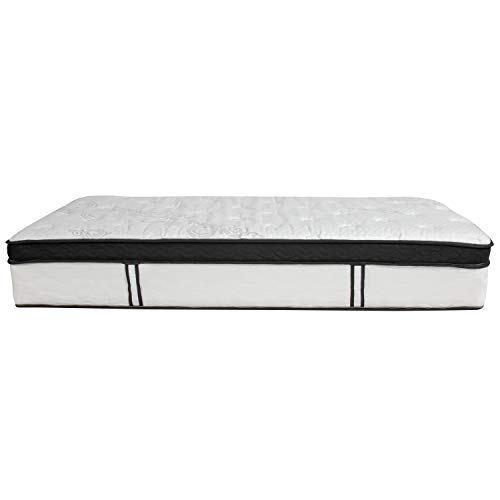 Flash Furniture Capri Comfortable Sleep 12 Inch CertiPUR-US Certified Memory Foam & Pocket Spring Mattress, Twin Mattress in a Box White