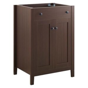 modway nantucket 24" bathroom vanity cabinet (sink basin not included) in walnut