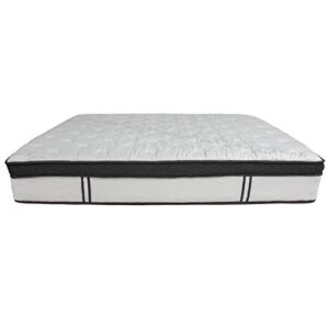 Flash Furniture Capri Comfortable Sleep 12" Hybrid Pocket Spring and Foam Mattress in a Box, Foam Pocket Spring Hybrid Mattress, Pressure Relief, King