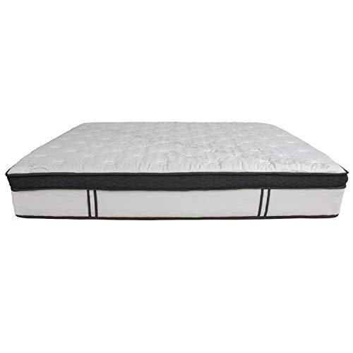 Flash Furniture Capri Comfortable Sleep 12" Hybrid Pocket Spring and Foam Mattress in a Box, Foam Pocket Spring Hybrid Mattress, Pressure Relief, King