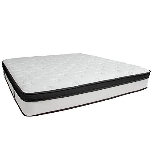 Flash Furniture Capri Comfortable Sleep 12" Hybrid Pocket Spring and Foam Mattress in a Box, Foam Pocket Spring Hybrid Mattress, Pressure Relief, King