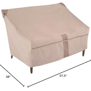 Modern Leisure Monterey Patio Loveseat Cover - Weather-Resistant Fabric - Outdoor Furniture Protection Perfect for Patio, Deck, and Porch - 57.5" L x 38" W x 38" H - Beige