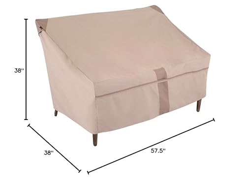 Modern Leisure Monterey Patio Loveseat Cover - Weather-Resistant Fabric - Outdoor Furniture Protection Perfect for Patio, Deck, and Porch - 57.5" L x 38" W x 38" H - Beige