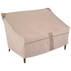 modern leisure monterey patio loveseat cover - weather-resistant fabric - outdoor furniture protection perfect for patio, deck, and porch - 57.5" l x 38" w x 38" h - beige