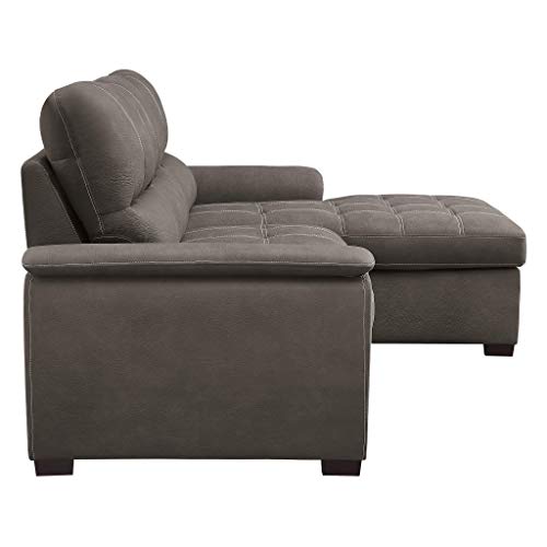 Homelegance 98" Convertible Sectional Sofa with Storage, Taupe