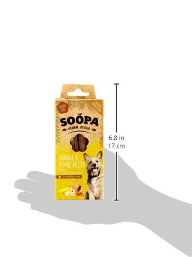 Soopa Grain Free Banana and Peanut Butter Dental Dog Treats, 4 Sticks,100 g (Pack of 1)