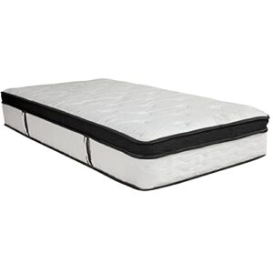 Flash Furniture Capri Comfortable Sleep 12 Inch CertiPUR-US Certified Memory Foam & Pocket Spring Mattress, Twin Mattress in a Box White