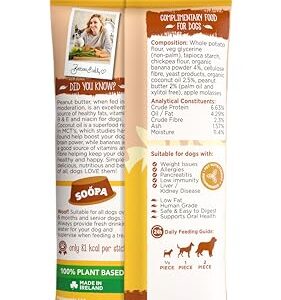 Soopa Grain Free Banana and Peanut Butter Dental Dog Treats, 4 Sticks,100 g (Pack of 1)