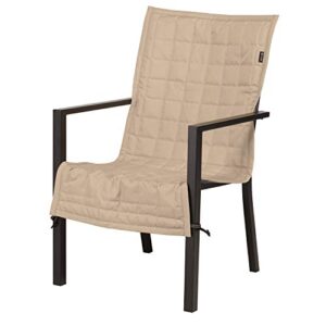 classic accessories montlake water-resistant 45 inch patio chair slipcover, antique beige, patio furniture covers