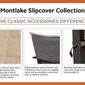 Classic Accessories Montlake Water-Resistant 45 Inch Patio Chair Slipcover, Antique Beige, Patio Furniture Covers