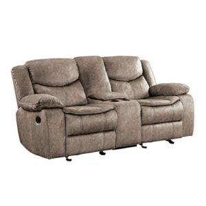 homelegance bastrop 79" reclining loveseat (manual) brown