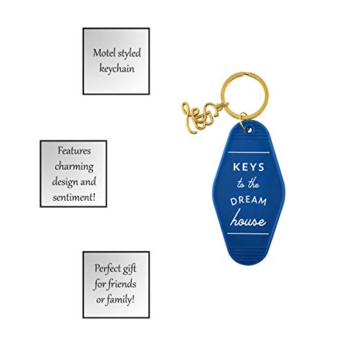 Santa Barbara Design Studio Lili + Delilah Collection Small Gift Vintage Motel Key Tag Key Ring, 3.5" Long, Dream House (Blue)