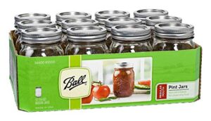 ball regular mouth 16-ounces mason jar with lids and bands (12-units), 12-pack, as shown