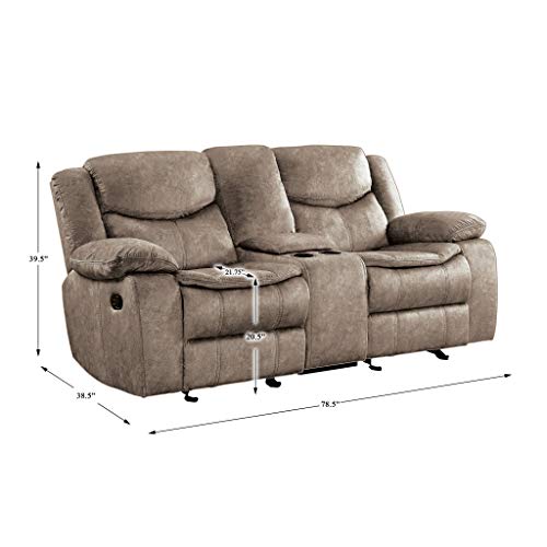 Homelegance Bastrop 79" Reclining Loveseat (Manual) Brown