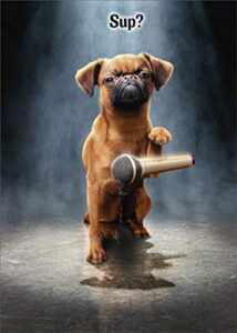 dog mic drop - avanti funny/humorous pug birthday card