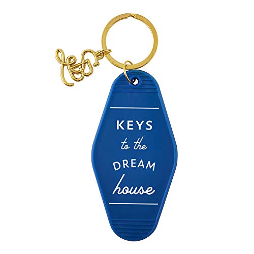 Santa Barbara Design Studio Lili + Delilah Collection Small Gift Vintage Motel Key Tag Key Ring, 3.5" Long, Dream House (Blue)