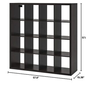 Ikea ' New KALLAX Shelf Unit, Black-Brown (Black, 57 7/8x57 7/8 ")