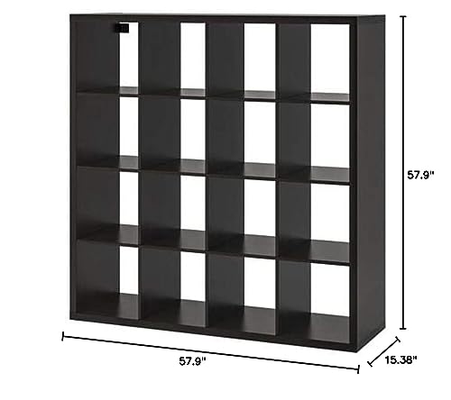 Ikea ' New KALLAX Shelf Unit, Black-Brown (Black, 57 7/8x57 7/8 ")