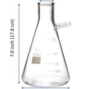 Glass Filtering Flask with Upper Tubulation, 500ml (Pack of 4)