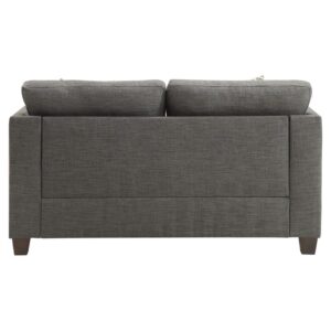 Acme Laurissa Track Arm Loveseat with Nailhead Trim in Light Charcoal Linen