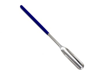 a2z-vl004 stainless steel micro lab scoop half rounded spoon spatula sampler, with vinyl handle 6" (15.24 cm)