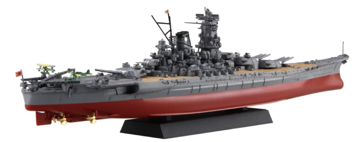 Fujimi Model 1/700 Ship Next Series No.1 Japanese Navy Battleship Yamato (New Exhibition Base Specification), Color Coded, Plastic Model Ship NX1