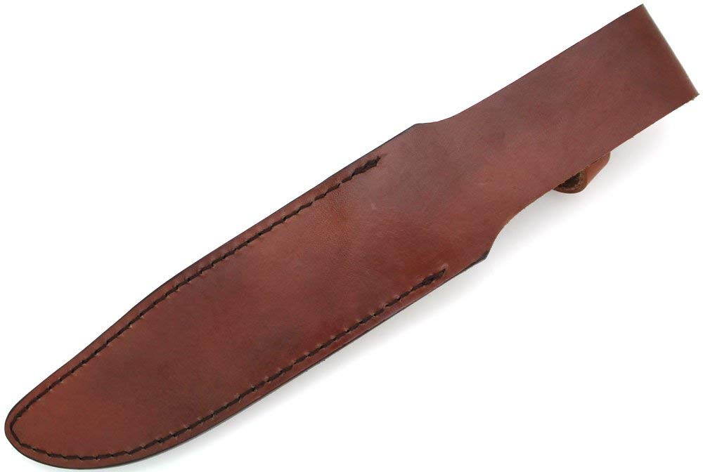 Snake Eye Tactical Full Size KA-BAR Style Genuine Leather Sheath (Brown 8")