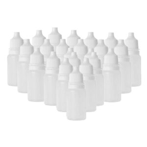 25Pcs 3ml Mini Empty Refillable Clear Plastic Dropper Bottles Portable Soft Squeezable Eye Liquid Storage Container with Plug and Screw Cap​