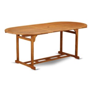 east west furniture bbstxna beasley patio dining outdoor oval acacia wood table, 36x78 inch