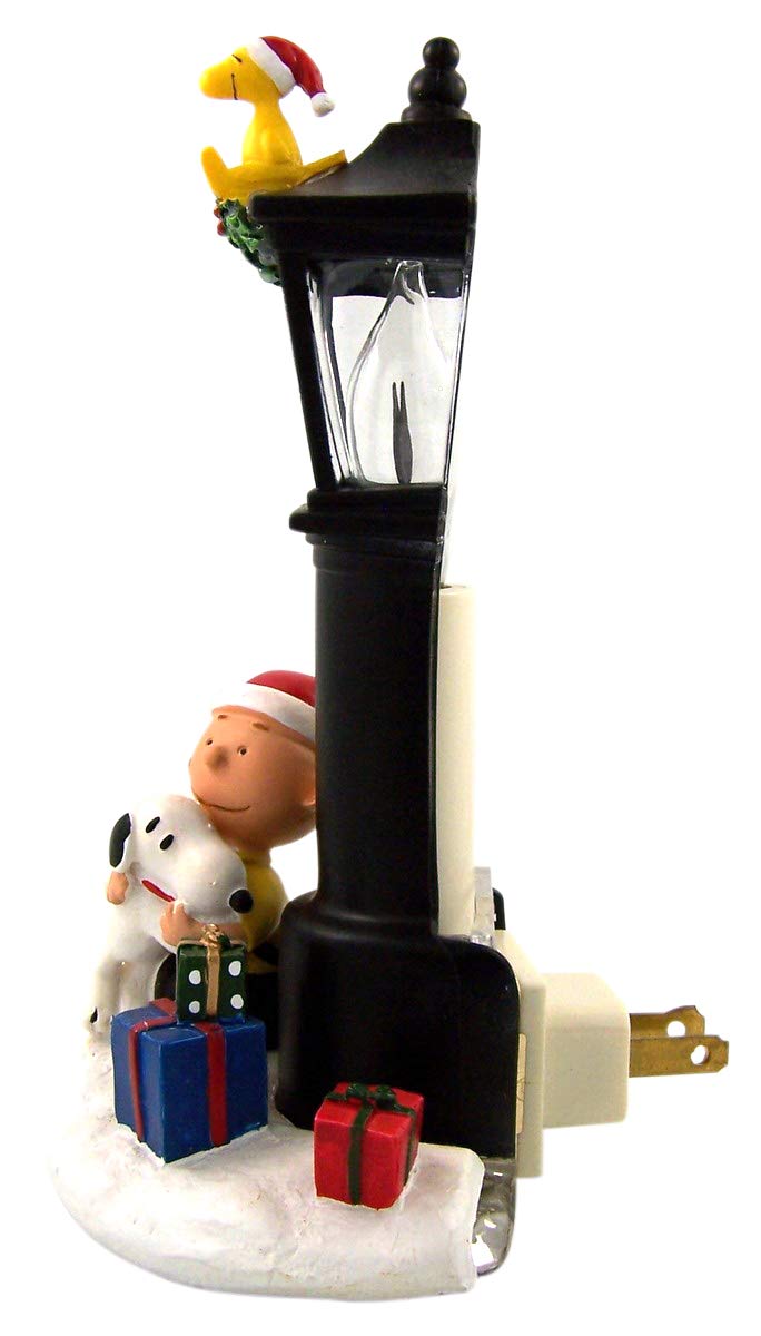 Roman The Peanuts Charlie Brown and Snoopy Flicker Night Light, 8 1/4 Inch