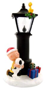 roman the peanuts charlie brown and snoopy flicker night light, 8 1/4 inch