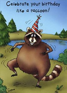 raccoon celebration - oatmeal studios funny/humorous birthday card