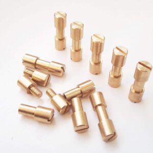 5Afashion EDC Knife Fasteners Rivets,Knifemakers Corby Screws,DIY knife handle stud - 10 sets (brass, 0.27")