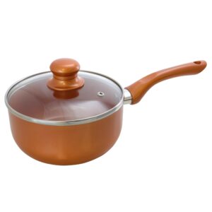 Better Chef SP5, 1.5 QUART NON-STICK SAUCE PAN WITH GLASS LID - COPPER COLOR