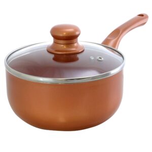 better chef sp5, 1.5 quart non-stick sauce pan with glass lid - copper color